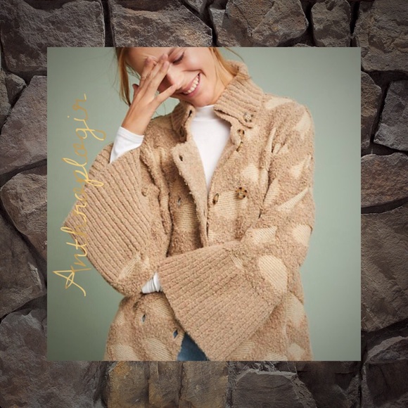 Anthropologie | Sweaters | Anthropologie Intarsia Spotted Cardigan ...